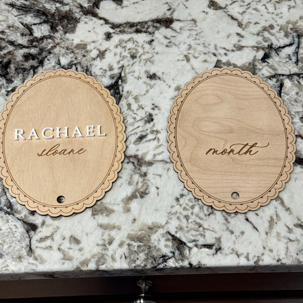 Wooden Daisy Flower Milestone Cards Custom Name Milestone Set Boho ...