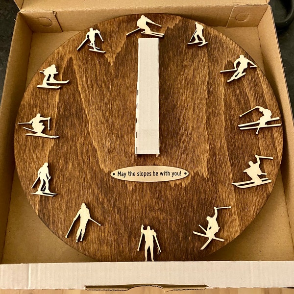 Personalized Ski Clock Ski Decor Skier Wall Art Decor Gift for Extreme ...