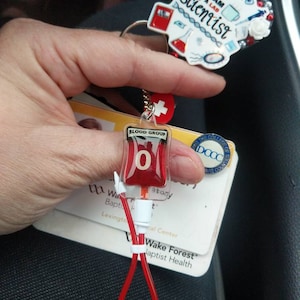 Blood Bank Key Chain,blood Bank Badge Reel, ABO Key Chain, Blood Type ...