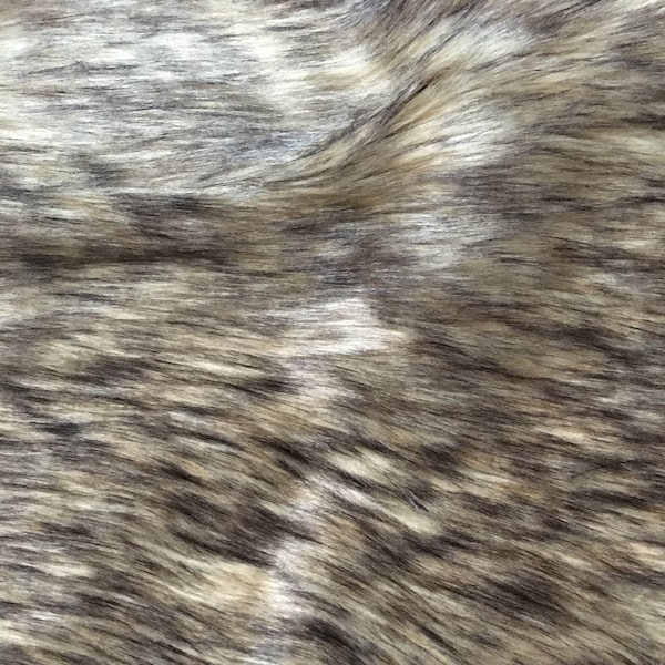 Faux Fake Fur Animal Long Pile Fabric - BABY TUNDRA WOLF (new Lot) - 60 ...