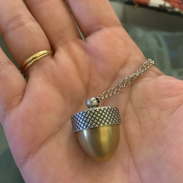 Personalized Acorn Locket With Squirrel: Container Urn Pendant With ...