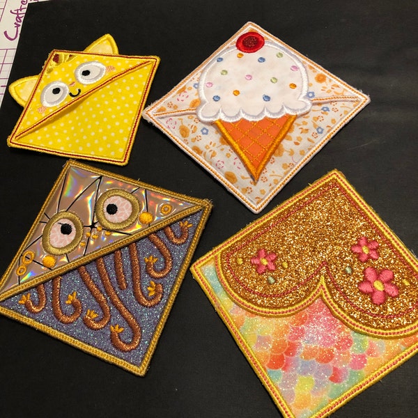 Corner Bookmarks - 12 Different in the Hoop Machine Embroidery Designs ...
