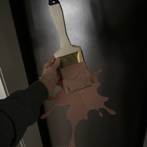 Papercraft 3d Brush With Paint, Low Poly Papercraft Brush Template ...