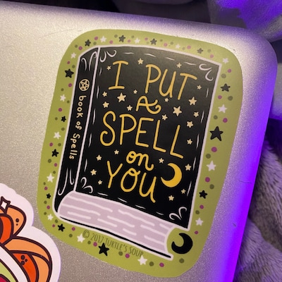 Spell Book Sticker Vinyl Decal Witch Sticker Halloween - Etsy
