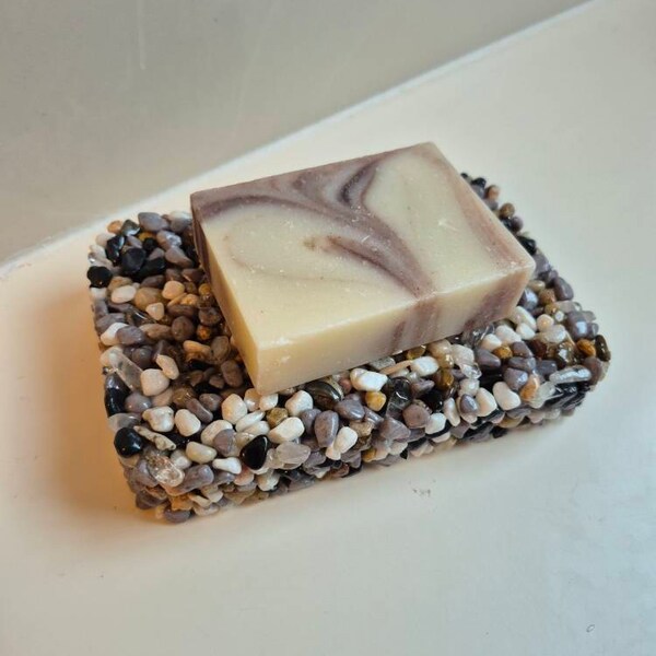 River Rock Stone Soap Dish - Handmade Pebble Bathroom Soap Tray - Etsy