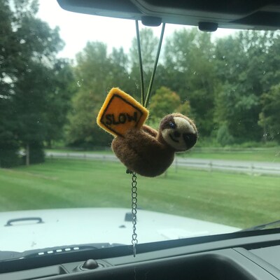 Car Accessories for Women / Rear View Mirror Charm Hanging Sloth ...
