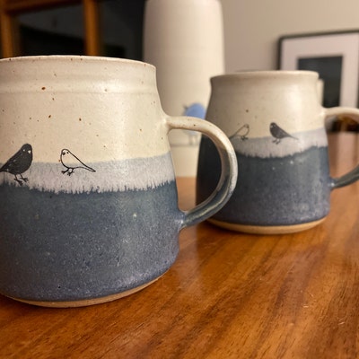 Handmade Blue and White Ceramic Alphabet Monogram Mug With Your Chosen ...
