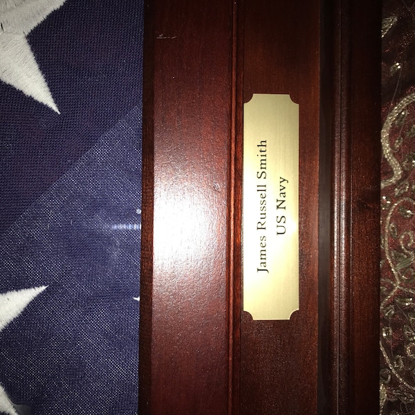 Laser Engraved 4" X 1" Gold Plate W/notched Corners and Adhesive ...