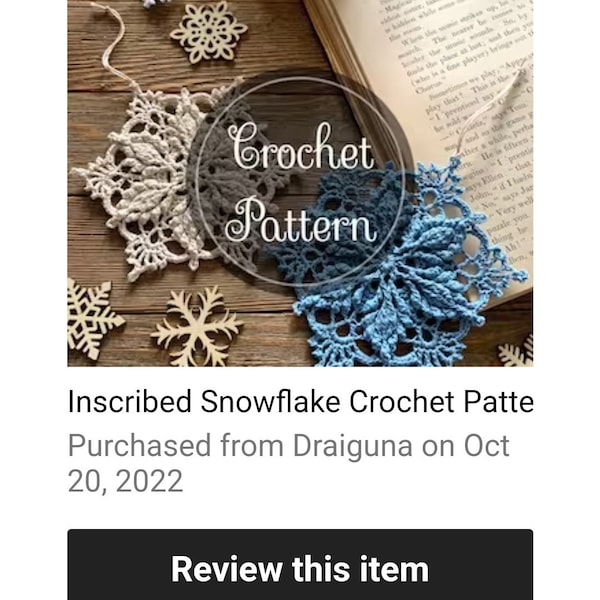 Inscribed Snowflake Crochet Pattern, PDF Digital Download - Etsy UK