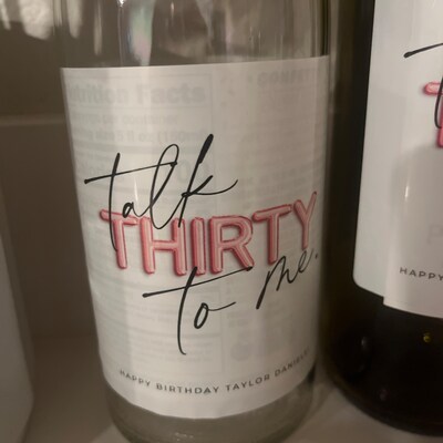 Personalized THIRTY Birthday Label/custom 30th Birthday Wine Label/30th ...