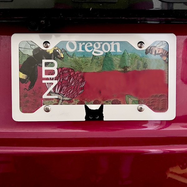 Ultra Slim Subuwu Subaru Anime Peeking Cat Metal License Plate Frame ...