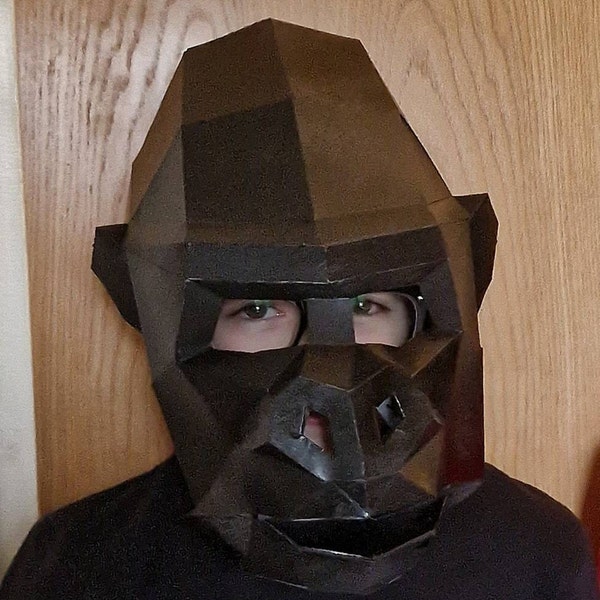 Gorilla Mask | DIY Paper Mask, Printable Template, Papercraft, 3D Mask ...