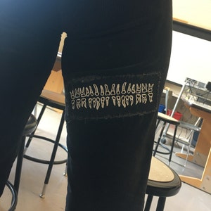 Moon Flower Back Patch Print on Black Cotton Canvas - Etsy