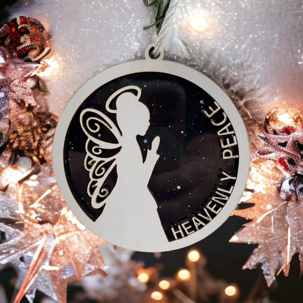 Angel Ornament Svg "heavenly Peace" Laser Cut File - Etsy