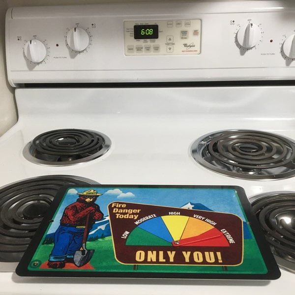 Fire Danger Sign With Adjustable Dial Smokey Bear 8"x12" Metal Made in ...