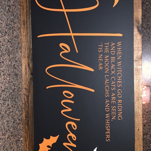 When Witches Go Riding Sign, Halloween Witch Sign, Halloween Wood Decor ...