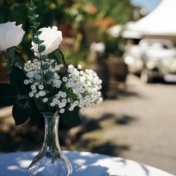 17" Morandi White Real Touch Roses, Aritificial Flowers, DIY Florals ...