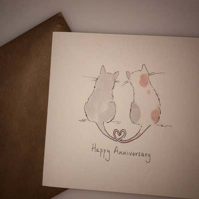 Anniversary Card Happy Anniversary Cats - Etsy