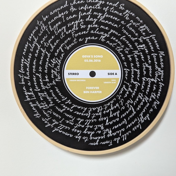 Personalised Song Sheet Music Notes Lyrics Print | 1st, 2nd Anniversary ...