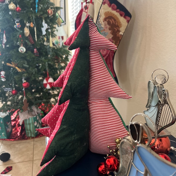 Plush Fabric Christmas Tree Sewing Pattern & VIDEO Tutorial | Table ...