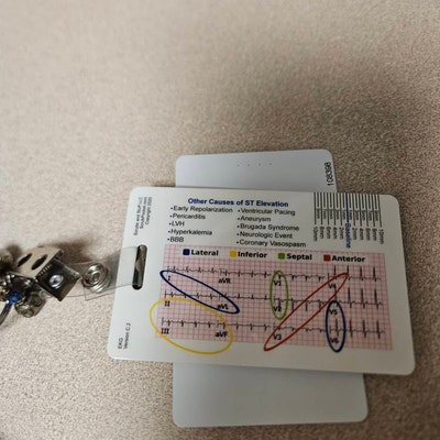 STEMI Reference Tool Vertical Badge Pocket Card for Nurse Paramedic RN ...