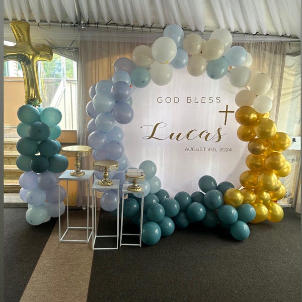 Large Gold Cross Balloon, Christening Decorations, Holy Communion Decor ...