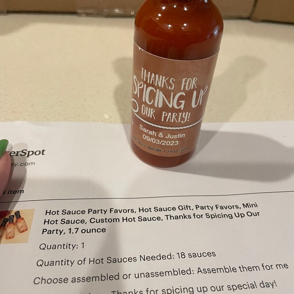 Hot Sauce Party Favors, Hot Sauce Gift, Party Favors, Mini Hot Sauce ...