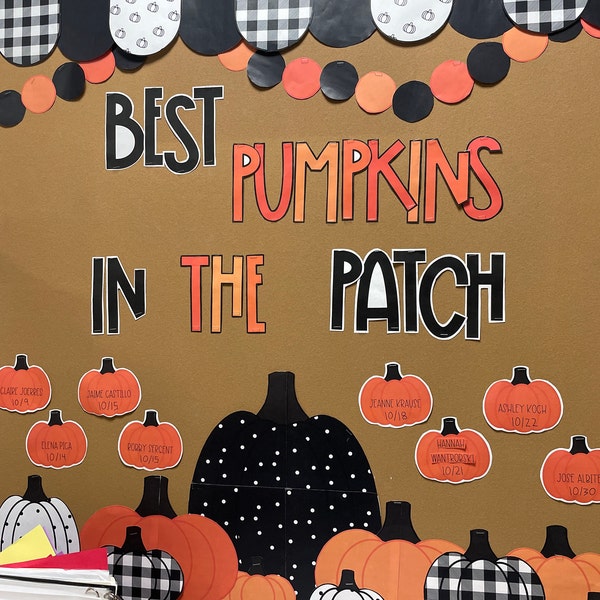 Black and White Pumpkins - Fall - Halloween - Bulletin Board Kit - Etsy