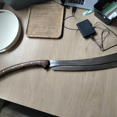Big Falcata Sword With Straight Handle, Long Kukri Machete Handmade in ...