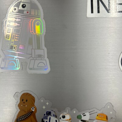 Chewie and Droid Friends Plushie Transparent Disney Laptop Stickers ...