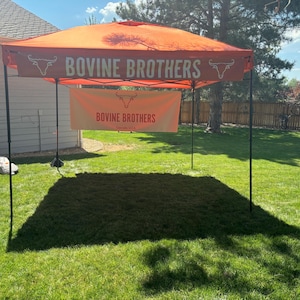 TWO Personalized Tent Banners, Front 1x9 and Back 3x8 Signs That Fit ...