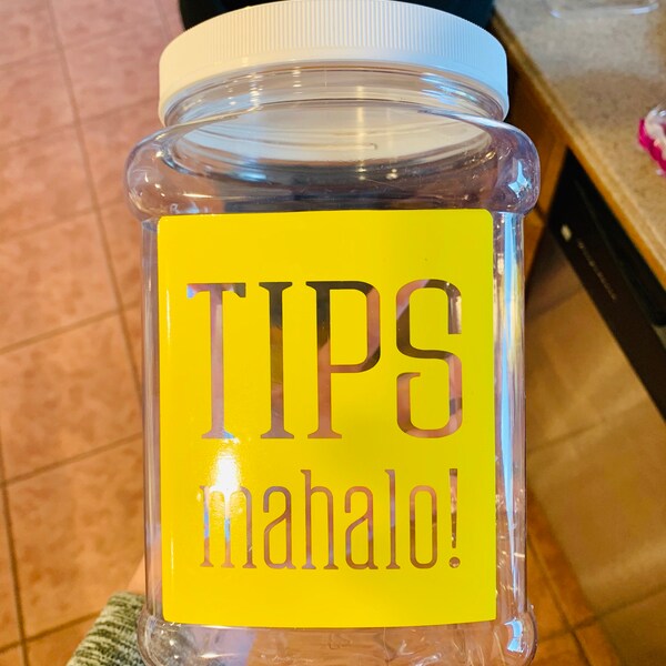 Tip Jar Decal for Waitress, Hair Stylist, Barber, Cocktail Server and ...