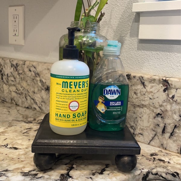 Square Wood Dish Soap Stand 7x2.25. Farmhouse Riser, Wood Pedastal ...