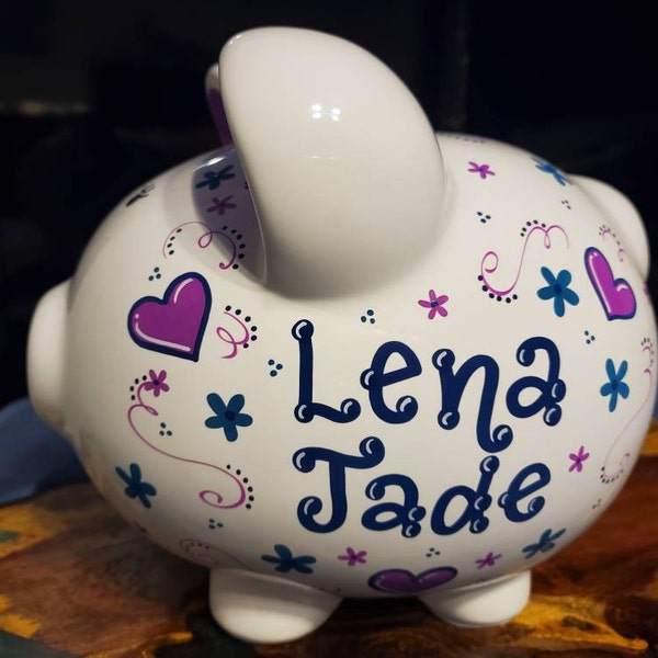 Personalized Ceramic Piggy Bank Gift for Boys, Kids, Child, Baby Shower ...