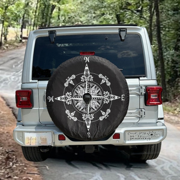 Spare Tire Cover With Boho Compass Design, Compass Spare Tire Cover ...