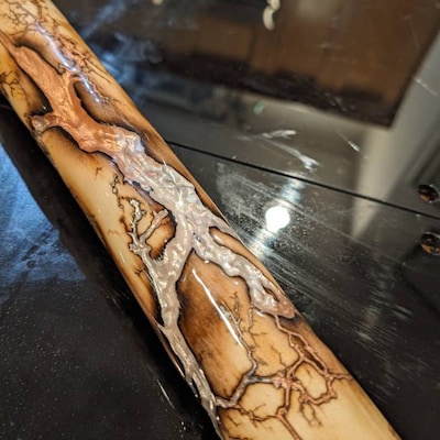 Custom Order Walking Stick , Hiking Stick, Staff . Fractal Burning ...