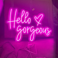 Hello Gorgeous Neon Sign,custom Heart Sign Salon Decorations,led Light ...