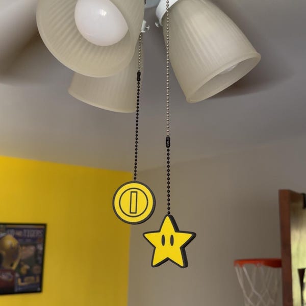 Mario Ceiling Fan Pull | Mario Bedroom | Super Home Decor | Super Star ...