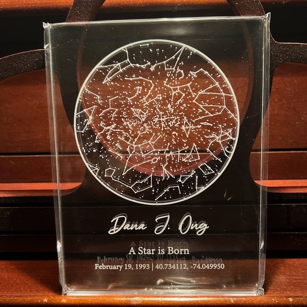 Custom Star Map by Date Night Light, Personalized Night Sky by Date ...