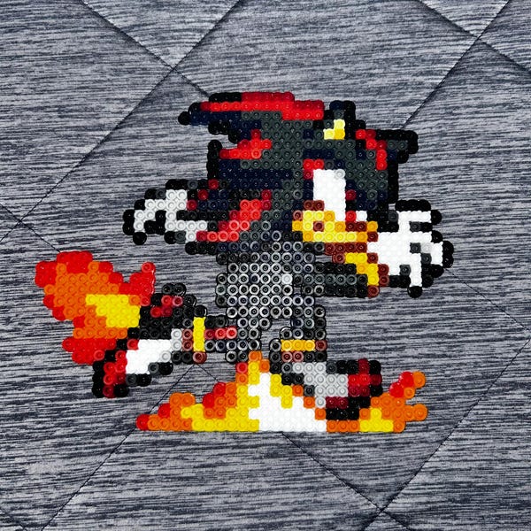 Amy Rose Perler Bead Sprite, Sonic the Hedgehog, Gaming Decor, Sonic ...