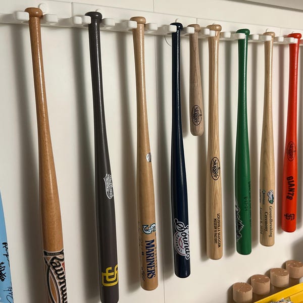 Mini Baseball Bat Rack Holder, Short - Display (2) Miniature Souvenir ...