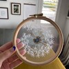 Exquisite Hand Embroidered Dandelion in a Dew on Tulle. Bohemianwall ...