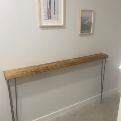 Rustic Console Table Wooden Console Table Narrow Radiator Shelf Hallway ...