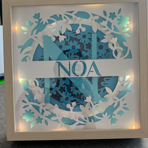 3D Flower Split Monogram A-Z Shadow Box, Alphabet Family Name SVG ...