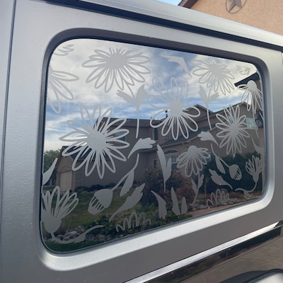 Daisies & Leaves Side Rear Window Decal Fits Jeep Wrangler JK JL 2007 ...