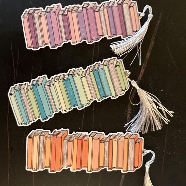 Bookmark Book Tracker, Book Stack, Double Sided, 34 Books to Fill per ...