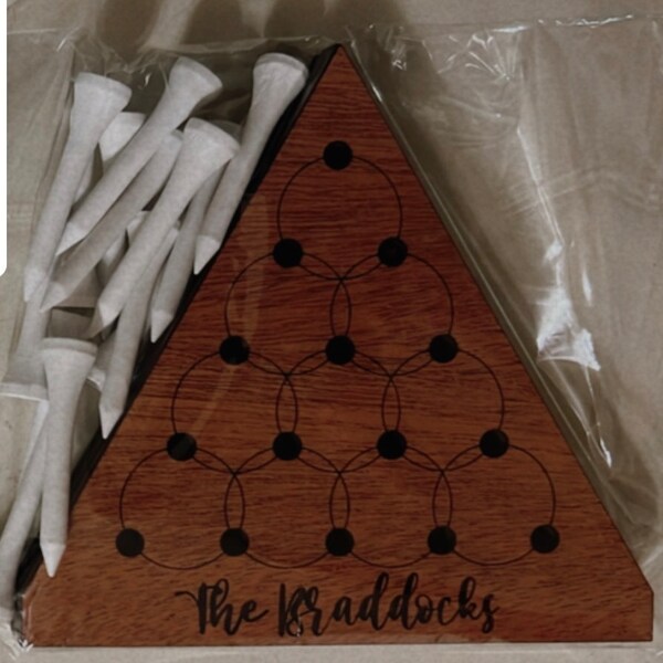 Personalized Triangle Peg Jump Game / Golf Tee / Solitaire/ Gift ...