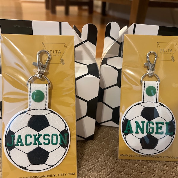 Soccer Keychain, Soccer Key Fob, Custom Soccer Tag, Soccer Monogram ...