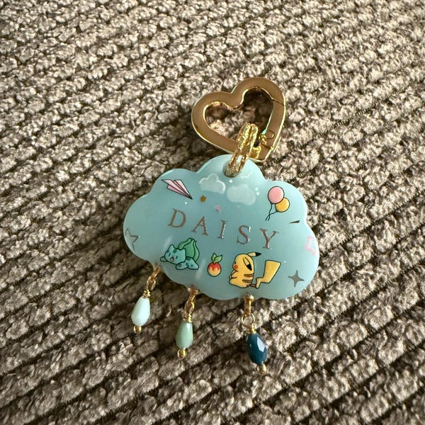 Pink Sakura Custom Dog Tag, Sakura Themed ID Tag, UV Resin Dog Tag ...