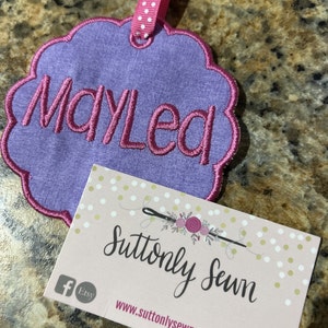 Embroidered Fabric Bag Tags, Personalized, Bookbag, Luggage - Etsy